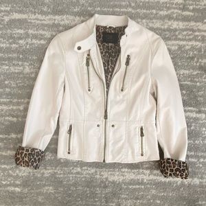 TCEC | Jackets & Coats | Tcec Faux Leather Animal Print Lining Cream ...